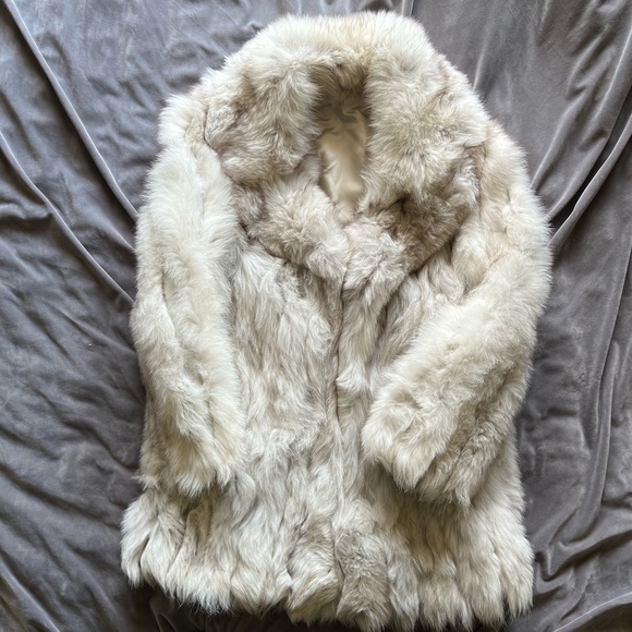 Saga Furs | Jackets & Coats | Vintage Saga Fox Platinum Fox Fur Coat With Leather Trim Under ...